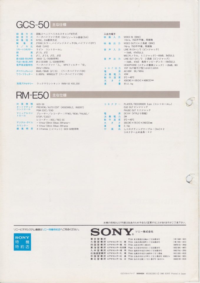GCS-50 1985年 | ソニー坊やと呼ばれた男